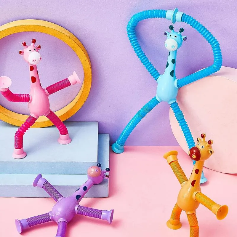 New 4/1PC Children Suction Cup Giraffe Toys With Light Relief ...