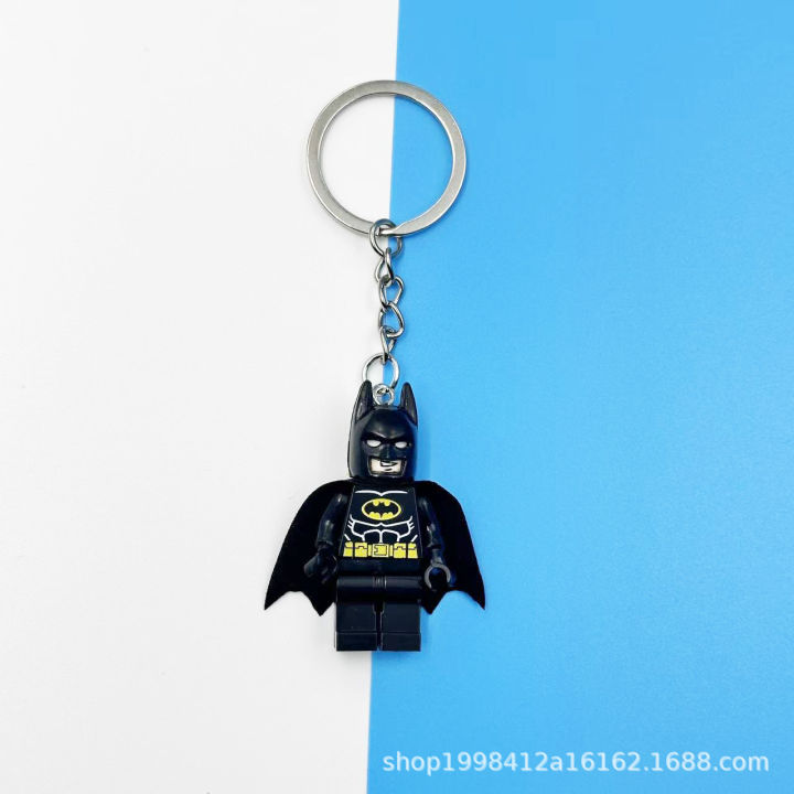 Marvel Batman Keychain Avengers Accessories Keychain Lego Blocks KT Cat ...