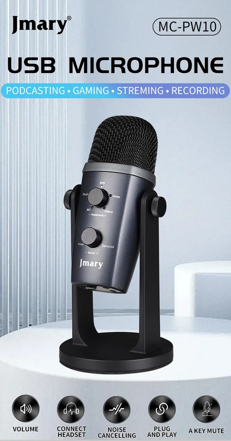 Jmary MC-PW10 Professional USB Microphone With Bluetooth Connectivity ...