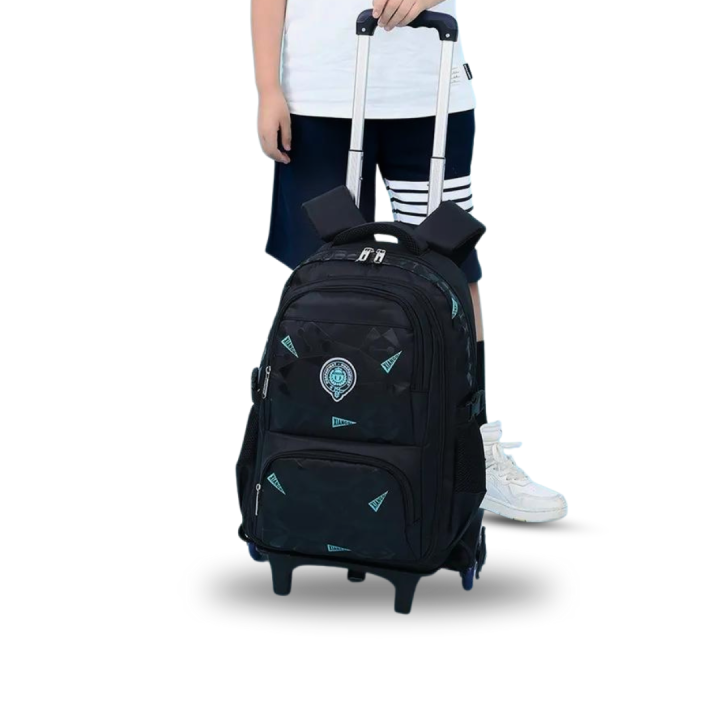 Kashif Luggage Boy Trolley Backpack - Children's Wheels Rolling ...