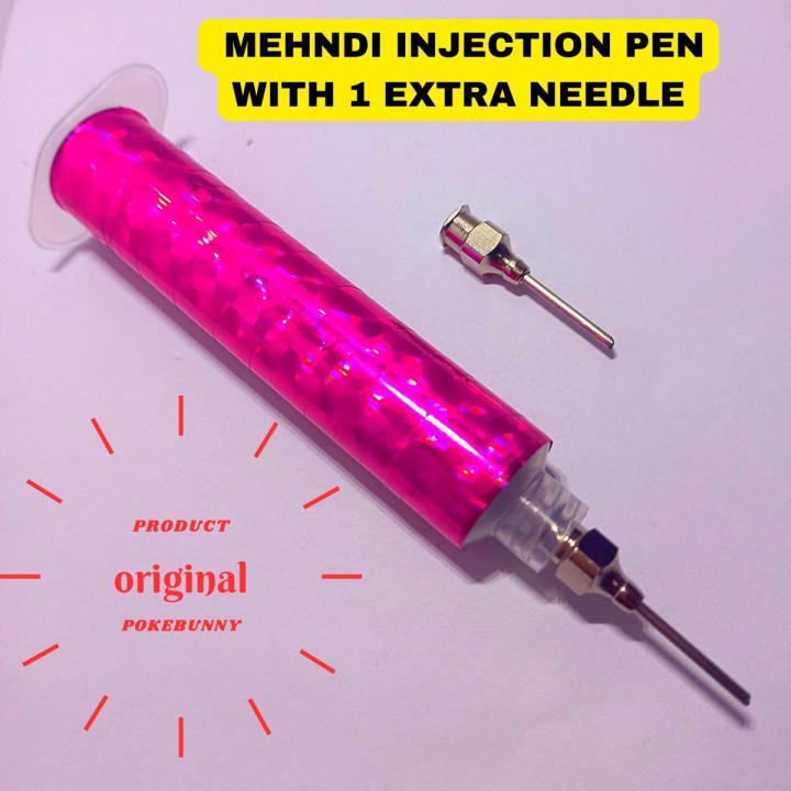 mehndi injection pen with 2 needle, create amazing henna designs by ...