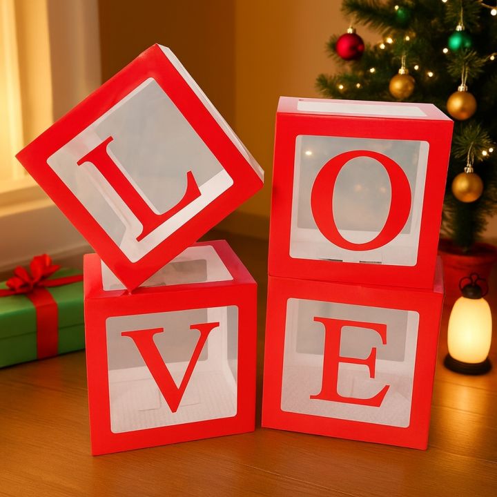 25cm LOVE Transparent Letter Box/ DIY Box/ Transparent Balloon Box ...