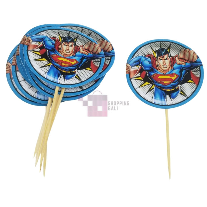 Superman Cupcake Toppers - 2.5 Inch - Superman Themed Party - Blue ...