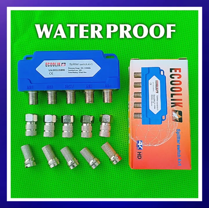 DiSEqC Switch 4×1 With 5 RG6 and 5 RG7 Connectors For Dishes 4 LNB ...