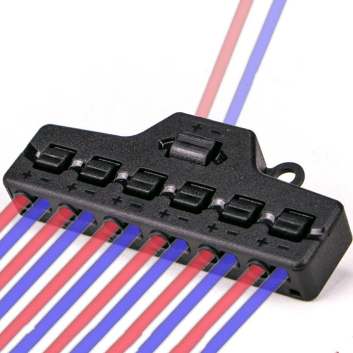 In 6 Out Quick-connect LED Push Terminals Post Connector Wire Splitter ...