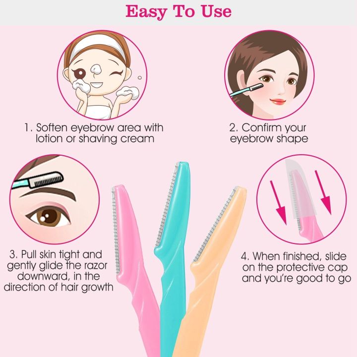 3 Korean Twinkle Tinkle Eyebrow Razor- Facial Hair Remover | Daraz.pk