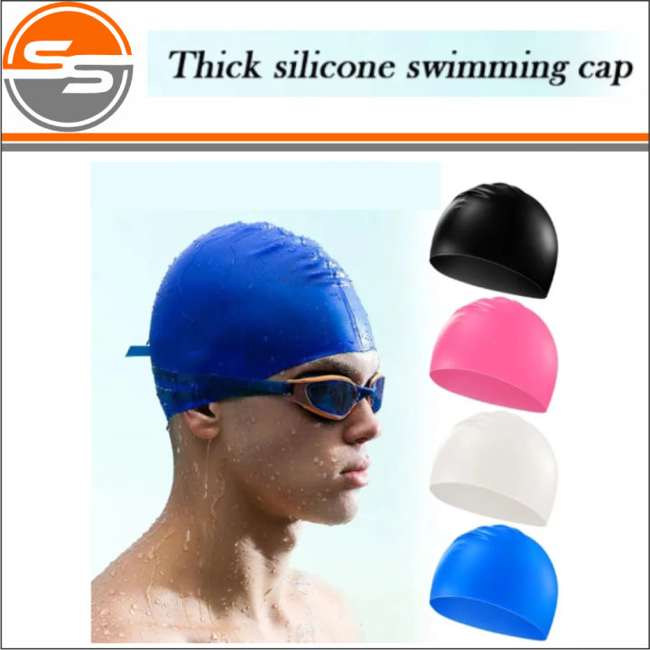 Silicone Swimming Cap Uni Flexible Waterproof Adult Waterdrop Swimming ...