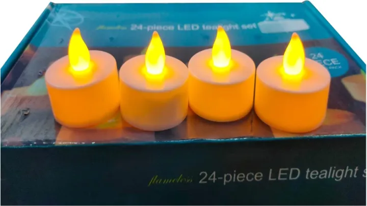 (Pack of 6) Mini LED Candle Tea Light Battery Powered Lamp Color ...