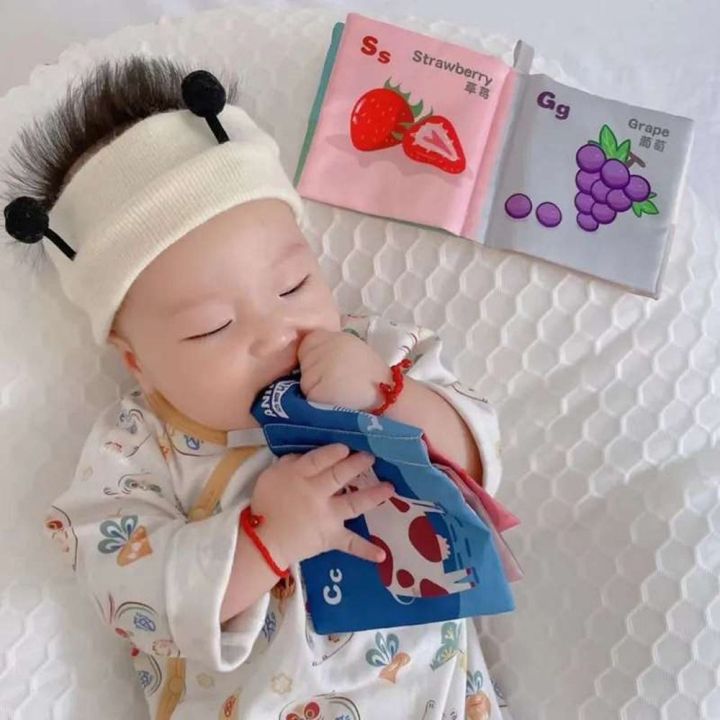 Soft PET Baby Cloth Book Fruit Sound Paper Infant Quiet Book Learning ...