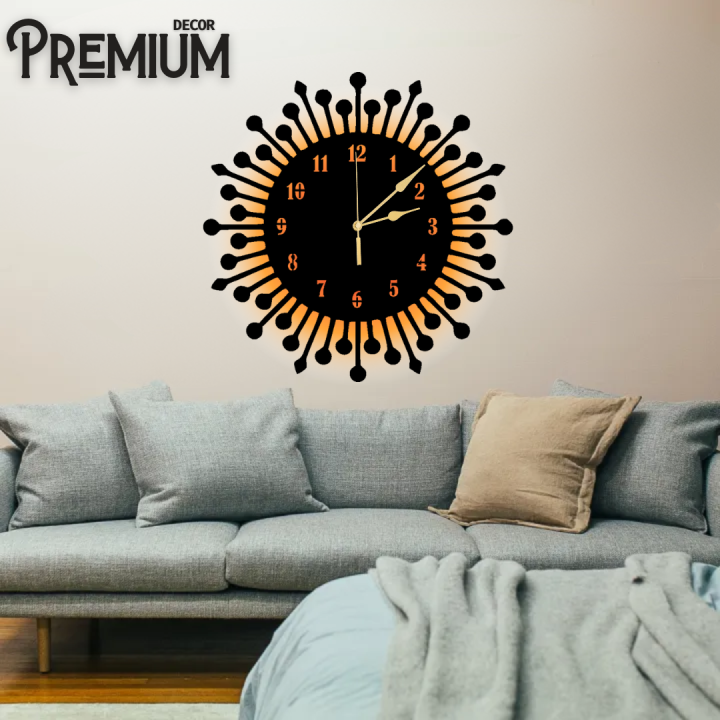 Modern Wooden Wall Clock 3D DIY Design Decorative Timepiece for Home ...