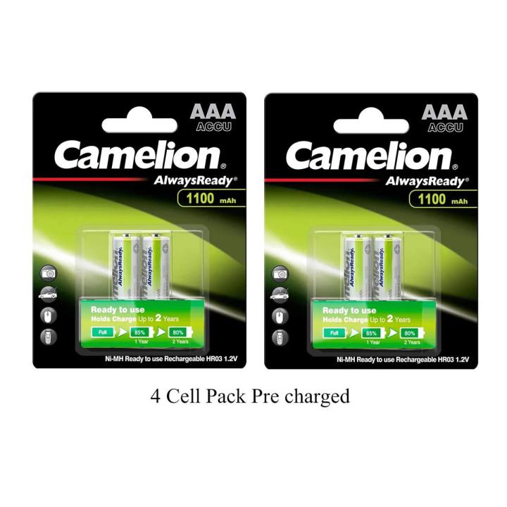 Combo Camelion AAA Rechargeable Battery 4Pcs 1100mAh Always Ready ...
