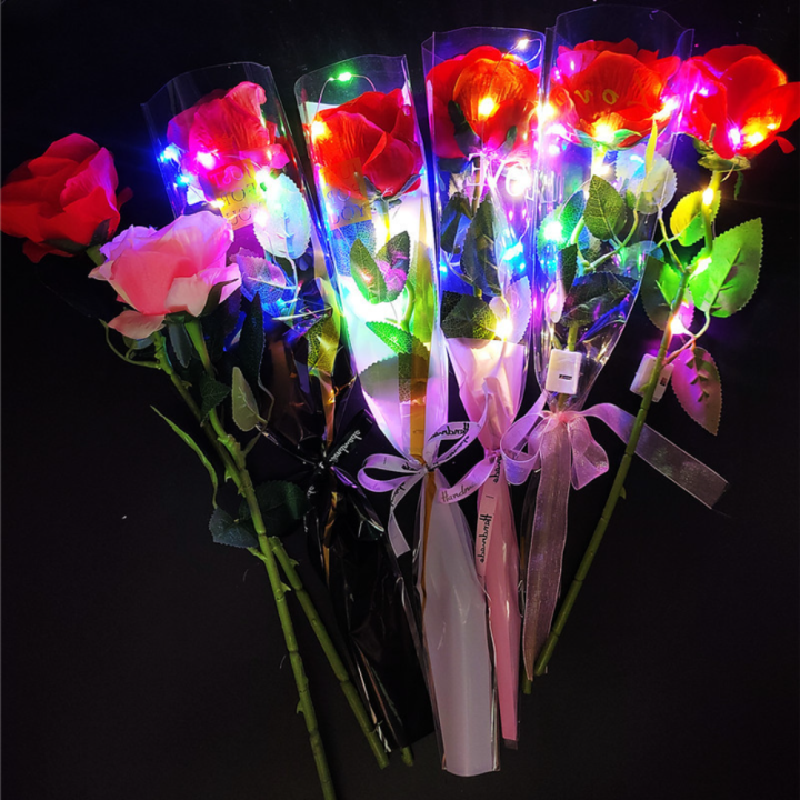 Decorative LED Rose Novelty -operated Flashing Glowing Bouquet Handheld ...
