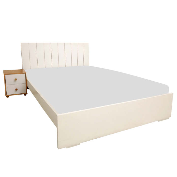 Habitt - Marigold Bed - White Queen Sized Laminated Bed - Free ...