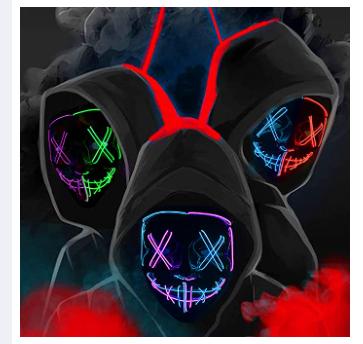Purge Face Masks With LED Light Halloween Party Face Masks With LED ...