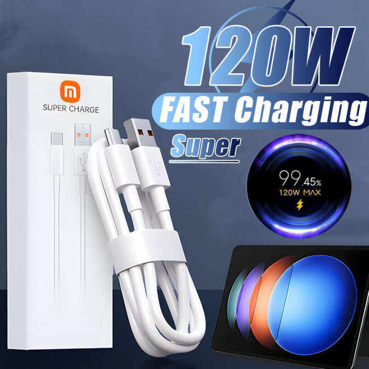 Xiaomi 6A Usb Type C Cable Charger 120w Turbo Tipo Fast Charging For Mi ...