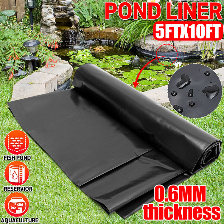 5x10ft Outdoor Fish Pond Liner Waterproof Cloth Gardens Pools PVC ...