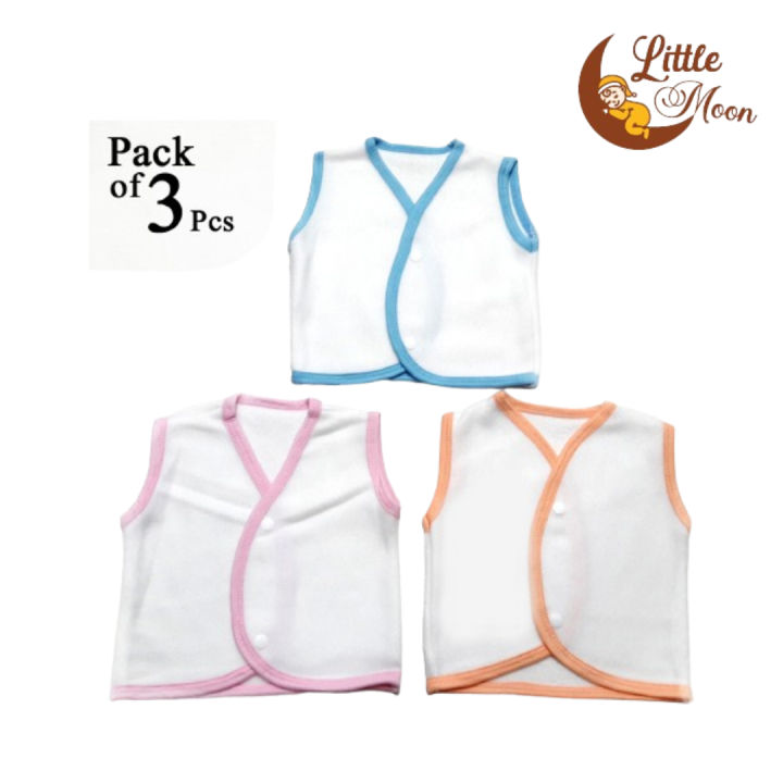 OW Pack of 3 Pcs - Newborn Baby sleeveless inner vest Set - New Born ...