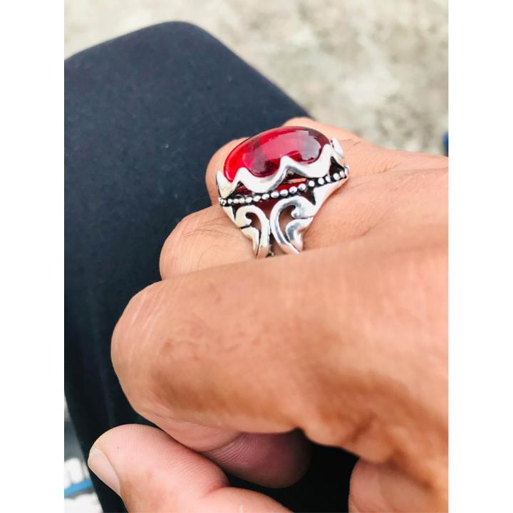 Saudi Aswad New Trendy Men's Ring Vintage Stone Turkish Ring For Men ...