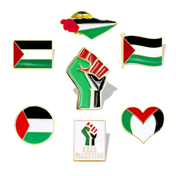 Free Palestine Flag Badge Fist Badge Metal Badge Clothing Accessories ...