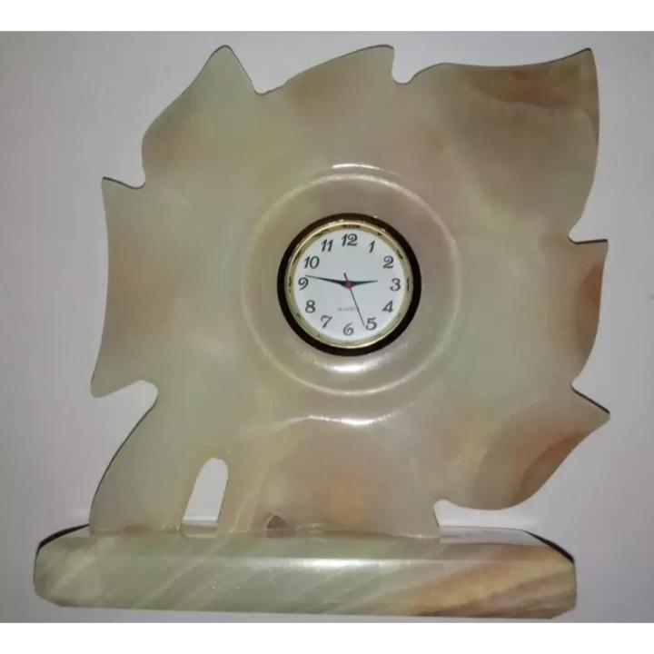 Marble Onyx leaf shape clock | Daraz.pk