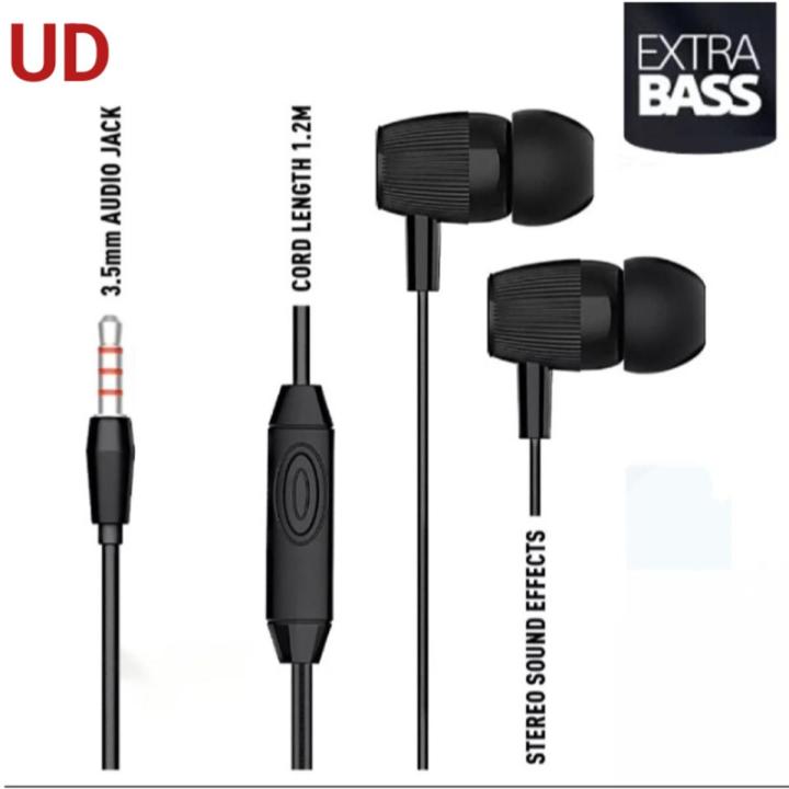 Handfree buffer for android with mic universal earphone super high bass ...