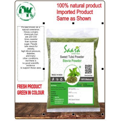 Saara HERBAL FRESH Stevia Powder, Sweet Tulsi Powder, Natural Sweetner ...