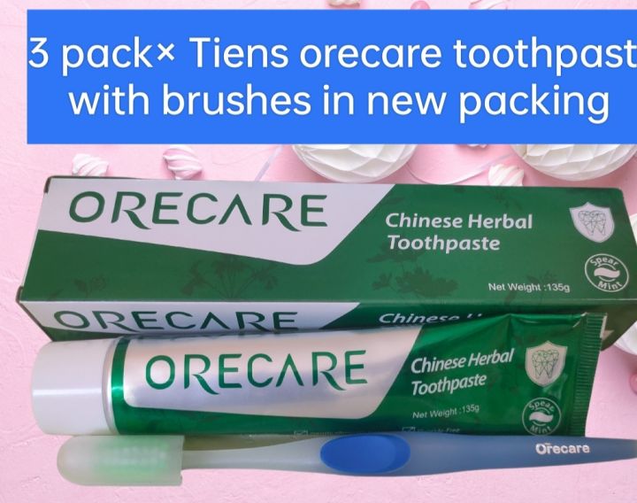 (3 pack ) Orecare CHINESE herbal Toothpaste 135gm Toothpaste + 1 ...