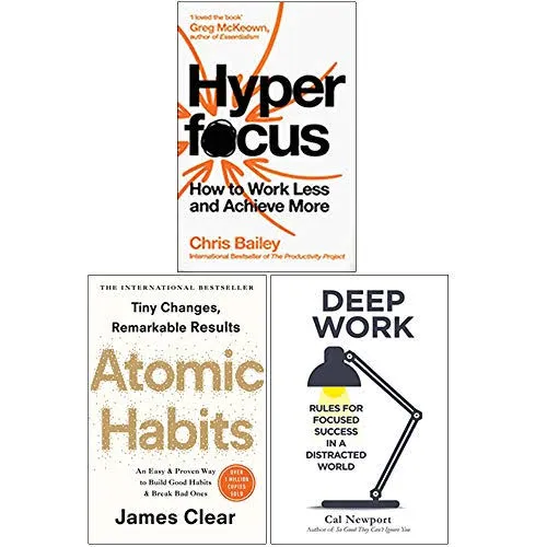 HYPER FOCUS / DEEP WORK / ATOMIC HABITS SET OF 3 BOOKS | Daraz.pk