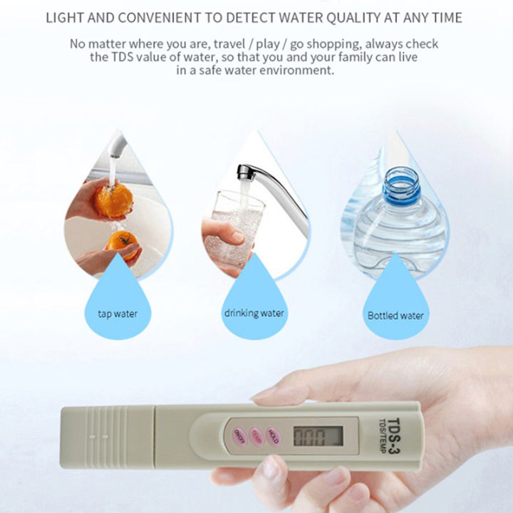 0-9990 ppm 2-in-1 Digital TDS Water Quality Testing Meter Drinking ...
