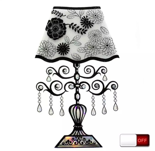 LED Lights Sticker 3D Embellishment Art Sticker Lamp Shape Attractive ...