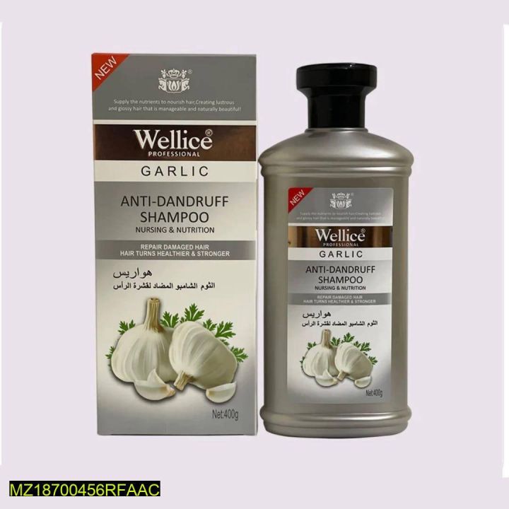 Imported Wellice Shampoo Garlic Anti Dandruff & Repair Damaged Hair - Shampoo For Hair Loss ...