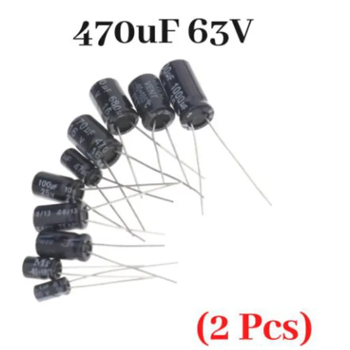 2 Pcs- 470uF 63V capacitor electrolytic capacitors | Daraz.pk
