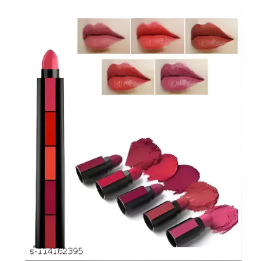 5in1 Romantic Matte Finish Lipstick Set - Beauty Essentials for Girls ...