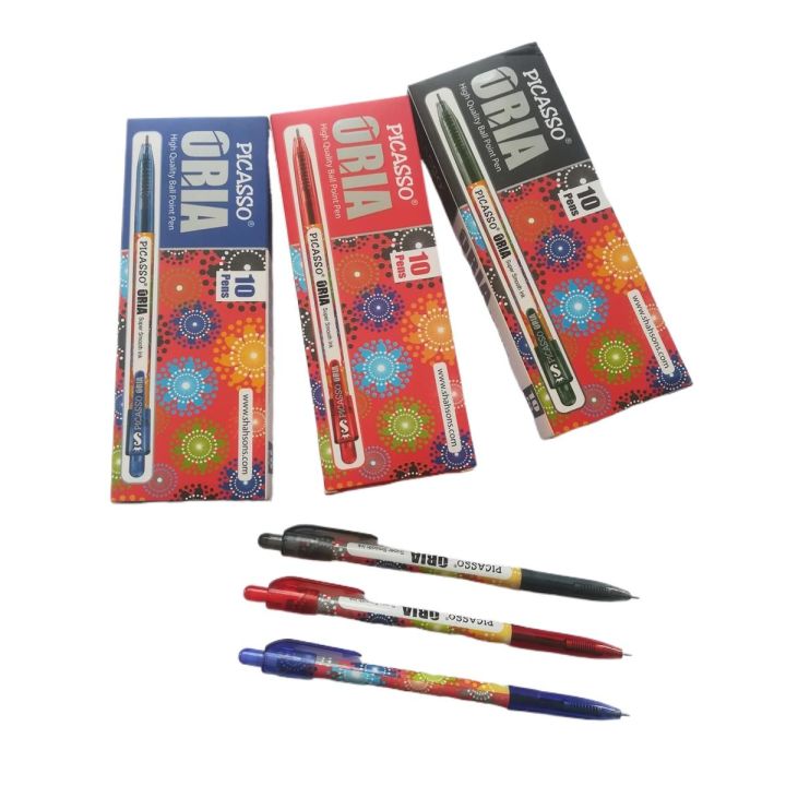 (Pack of 10) Ball Point Picasso ORIA Super Smooth Ink Ball Pen, High ...