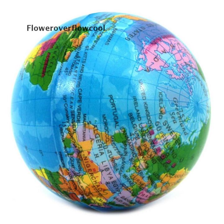 FCPH World Map Earth Globe Soft Squeeze Foam Ball Hand Wrist Exercise ...