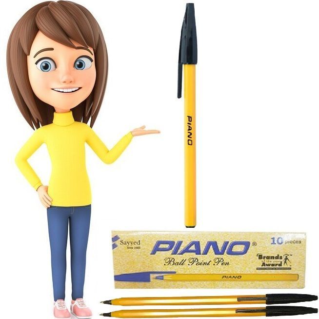 3,6,12Pcs PIANO Ball Point Pen Soft Writing Pen Black Ink Pen ...