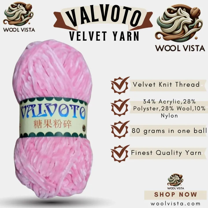 Imported Valvoto Candy Crush | Velvet Wool Yarn | 75-80 grams in one ...