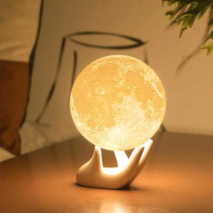 Luna Glow Celestial Sphere Lamp | A Realistic, Textured Moon-Inspired ...