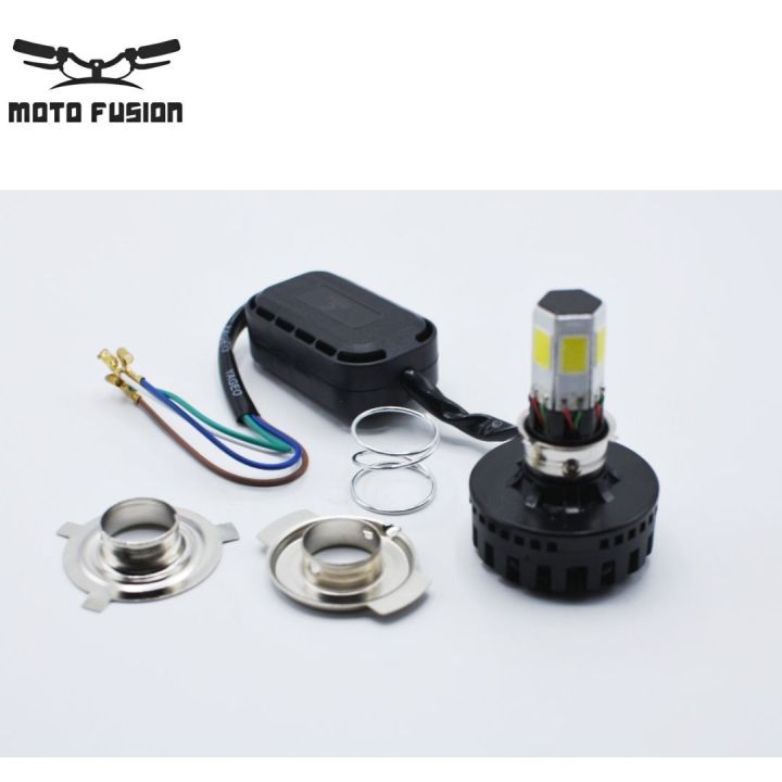 Universal LED Headlight Bulb M6 with Flasher For All Motorcycles ...