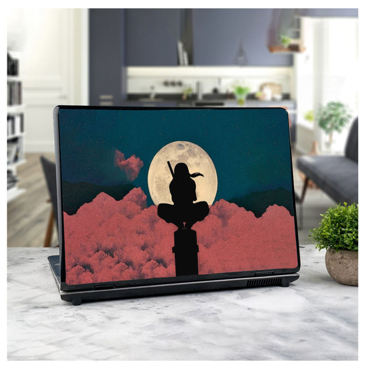 Itachi Uchiha Red Night Naruto Shippuden Anime Minimalist Laptop Back ...