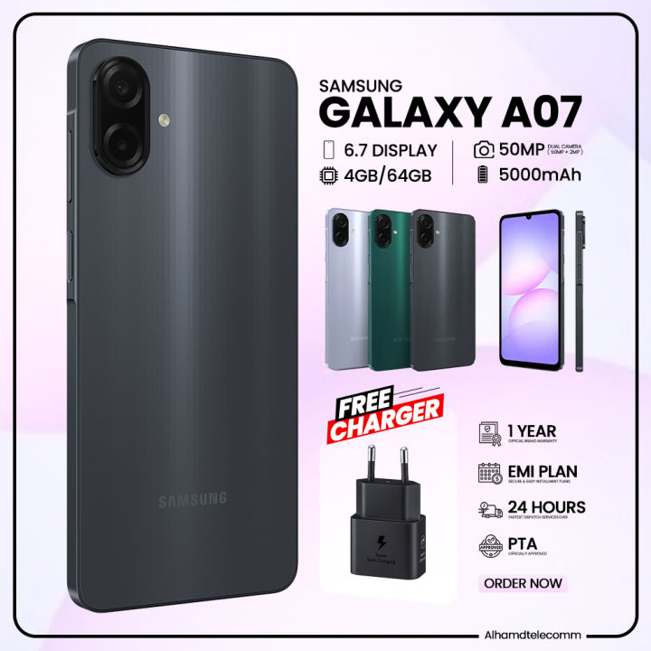 Samsung Galaxy A07 With 25W Charger – 4GB RAM + 64GB Storage | 50MP ...