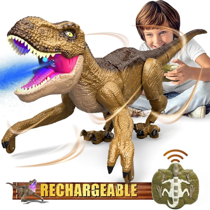 Remote Control Dinosaur Robot Toys RC Realistic Walking Tyrannosaurus ...