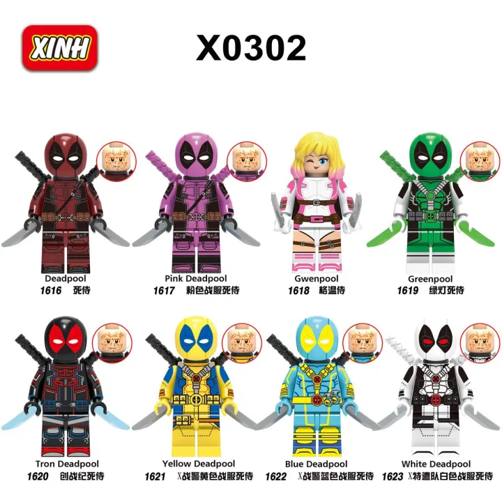 Single Sale Marvel Figures Building Blocks X-Men Deadpool Greenpool ...