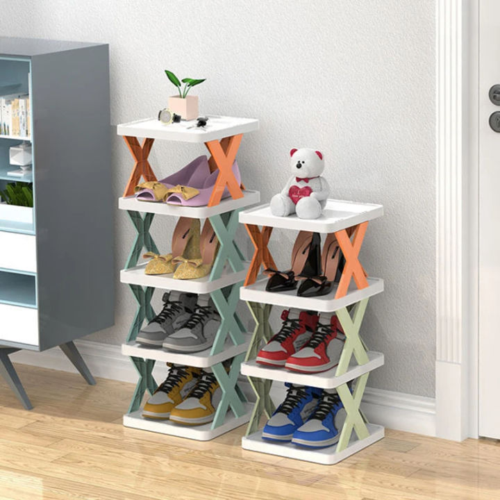5 layer Tiers Narrow Shoes Rack, Small Vertical Shoes Stand, DIY Shoes ...