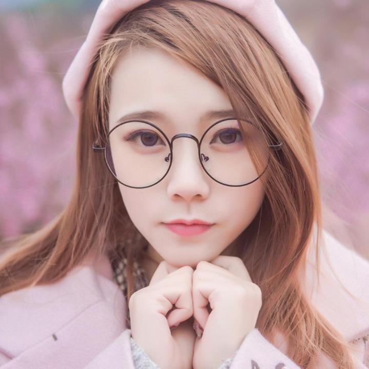 Men's and women's retro round metal glasses fashion trend casual frame ...