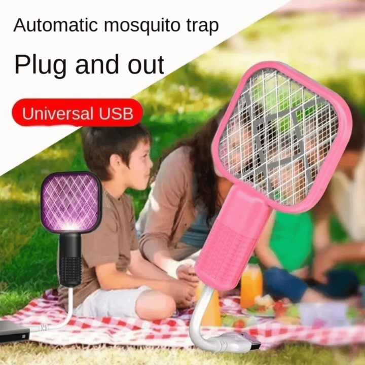 Electric Mosquito Swatter Mini Insect Racket with UV Light ...
