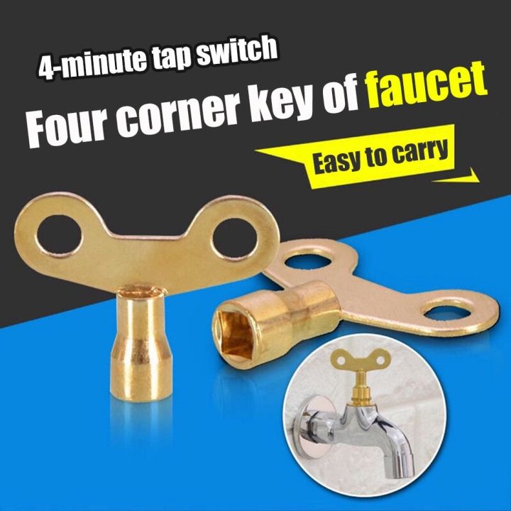 4PCS Square Spool Water Tap Key Outdoor Radiator Plumbing Bleed Faucet ...