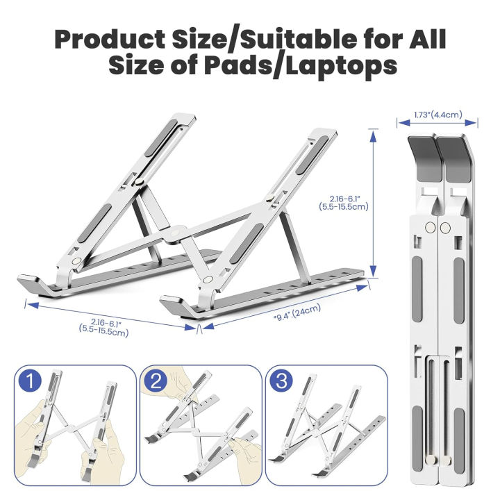 Laptop Stand, Metal Laptop Stand, Portable Aluminium Laptop Stand with ...
