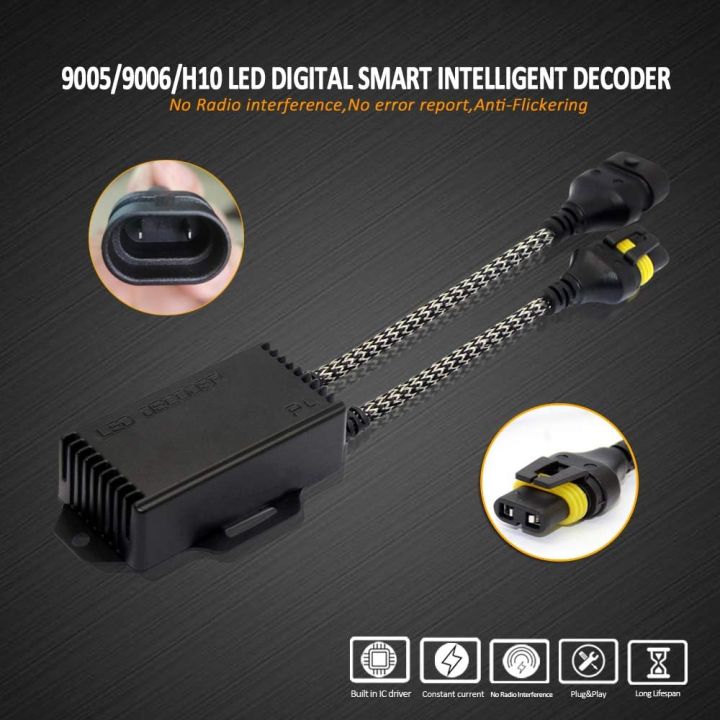 D-Lumina 9005/9006/H10/HB4 LED Canbus Decoder Anti Flicker Harness ...