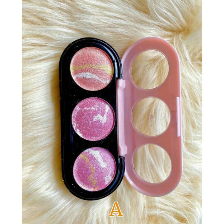 TV PARLOUR 3 in 1 Professional Shimmer Blush On Palette kit 3 Different ...